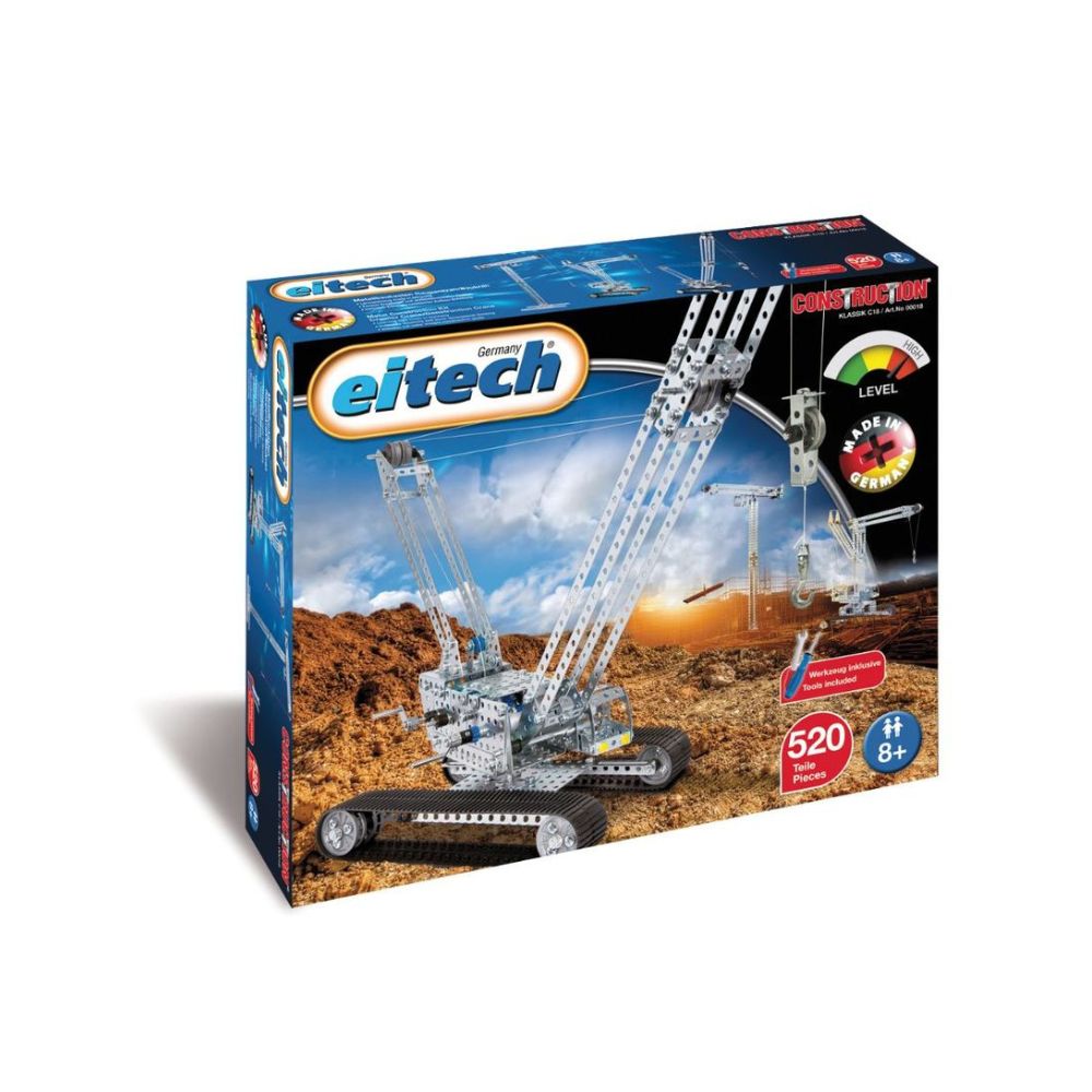 eitech Raupenkran / Baukran aus 520 Bauteilen | eitech® Metallbaukästen