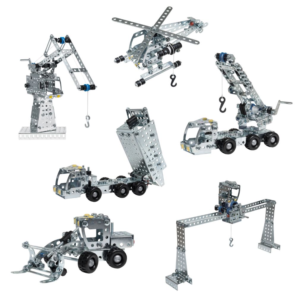 eitech multi-model set: 6 construction projects in 1 | eitech® metal construction kits